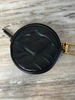 Gucci | Bags | Gucci Gg Marmont Round Coin Purse Black Matelasse ...